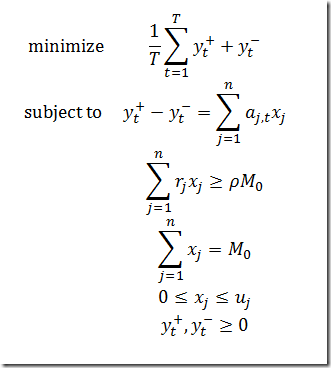 Yet Another Math Programming Consultant: L1 portfolio formulation
